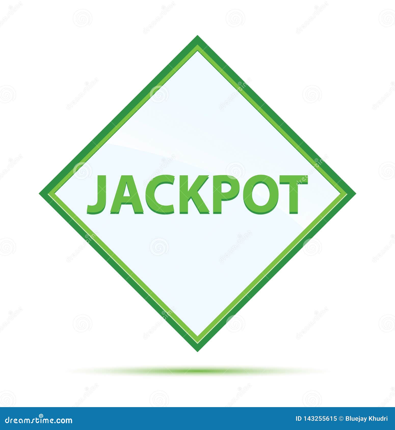 Jackpot Modern Abstract Green Diamond Button Stock Illustration ...