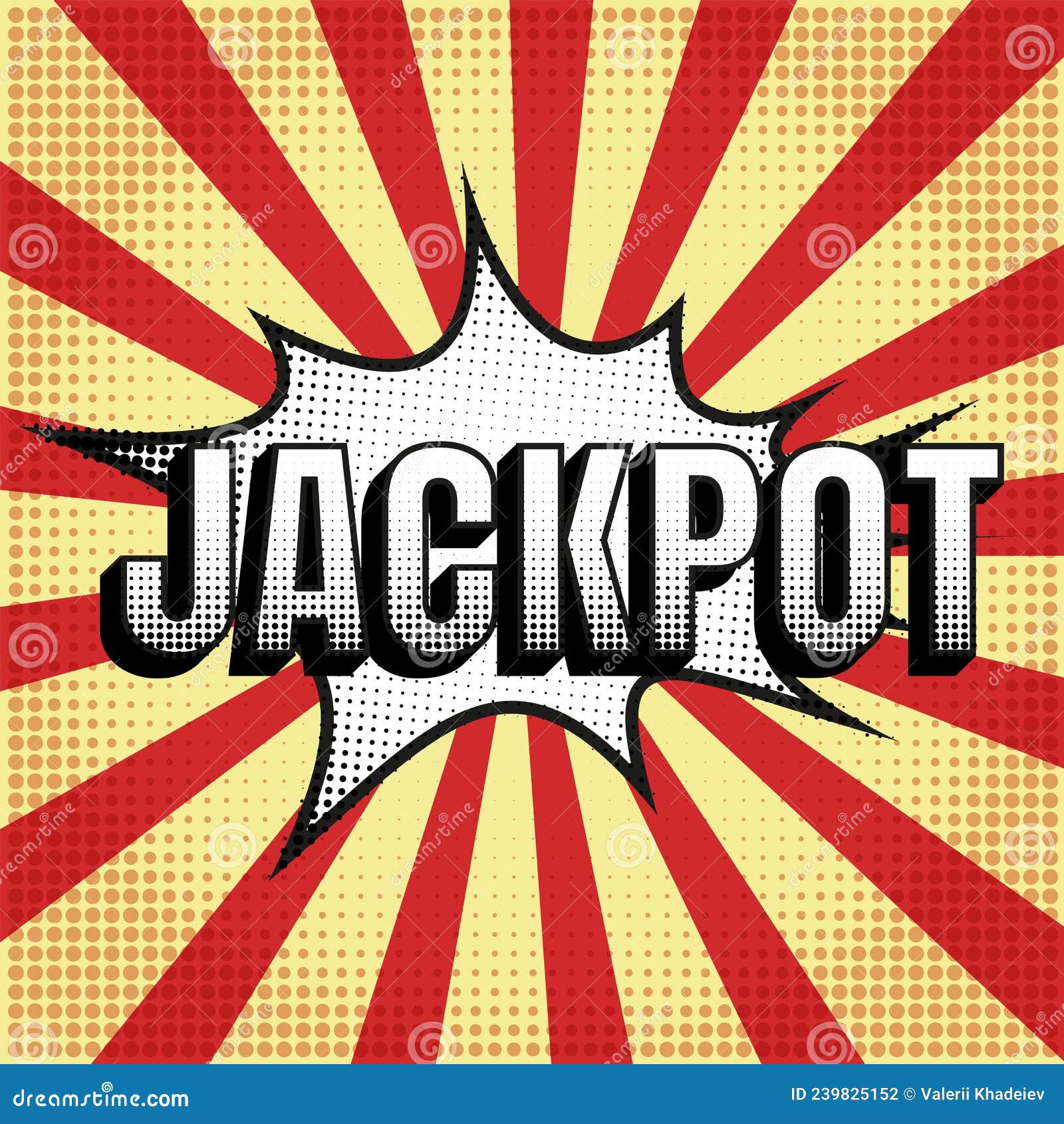 Jackpot Retro Poster, Comic Speech Duddle Blast. Vector Illustration ...