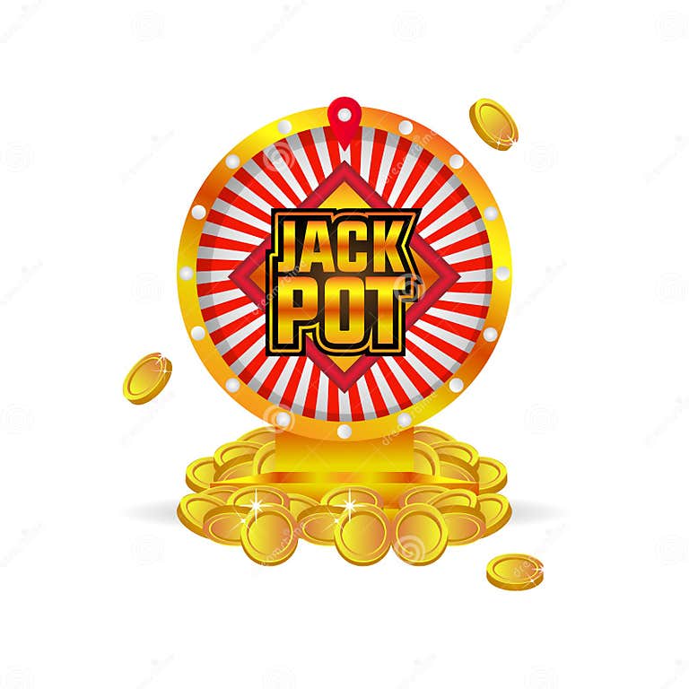 Jackpot Spin Wheel Vector Design on White Background Stock Illustration ...