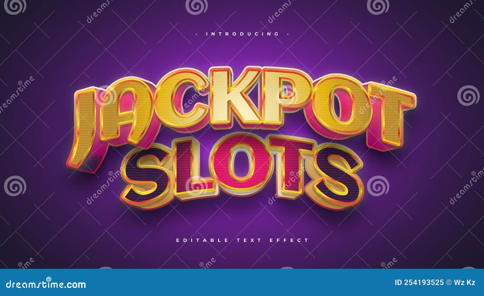 Jackpot Text in Casino Game Style with 3D and Curved Effect Stock ...