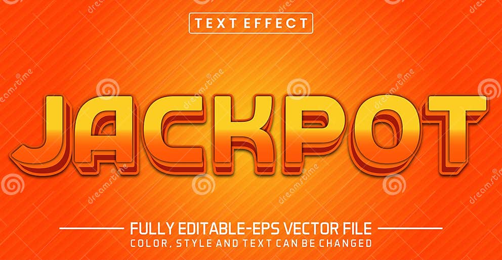 Jackpot Text Editable Style Effect Stock Illustration - Illustration of ...