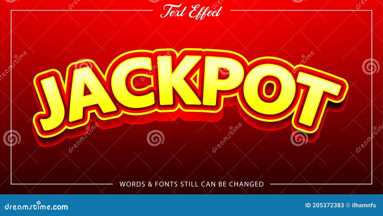 Jackpot Editable Text Effect Style Stock Vector - Illustration of bold ...