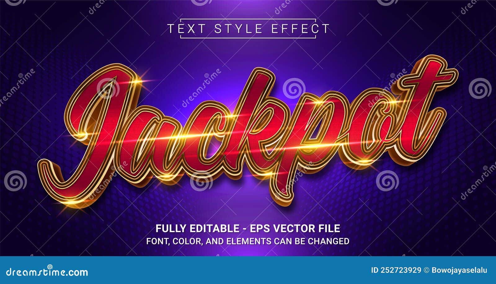 Jackpot Text Style Effect. Editable Graphic Text Template Stock Vector ...