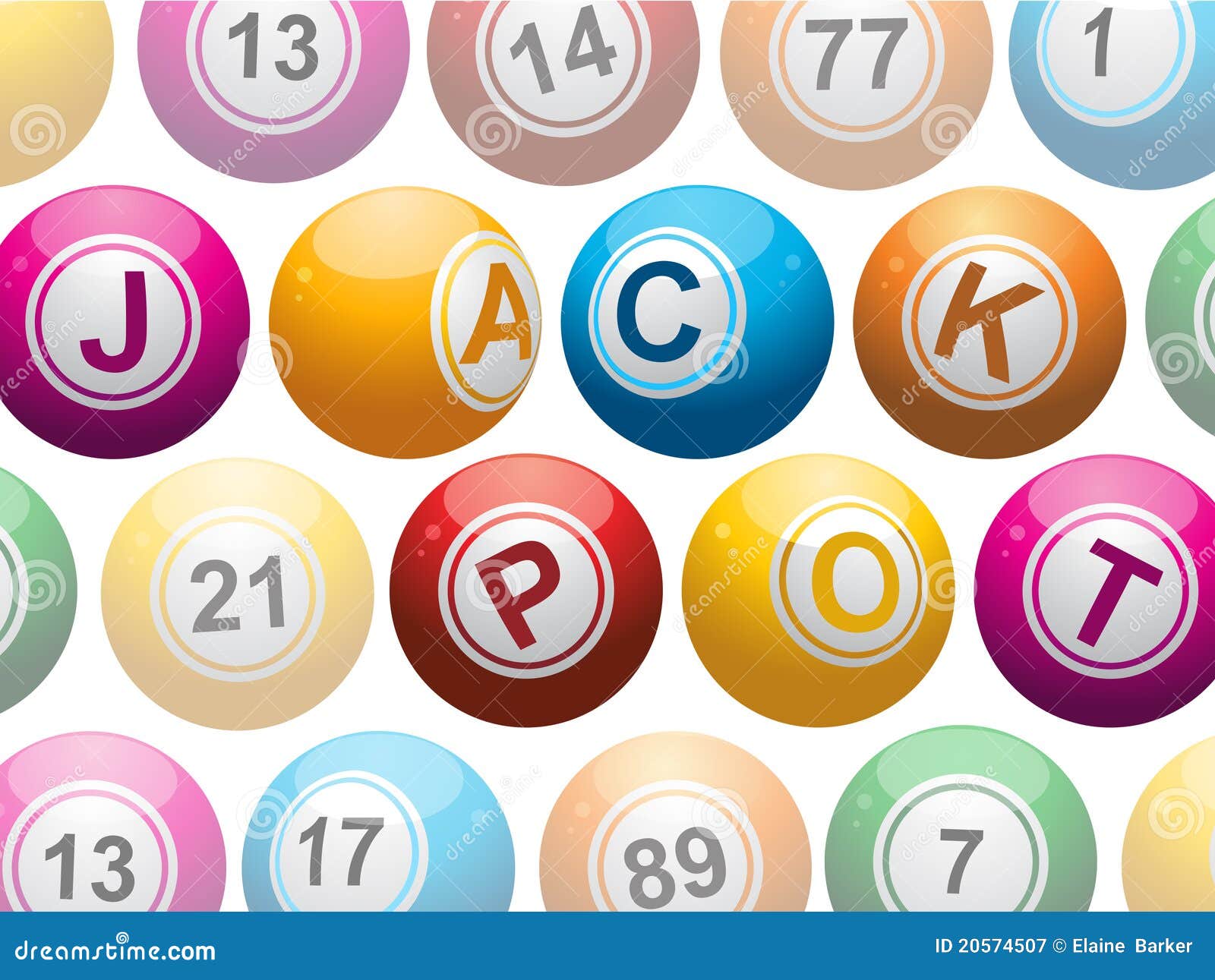 Jackpot on white stock vector. Illustration of lottery - 20574507