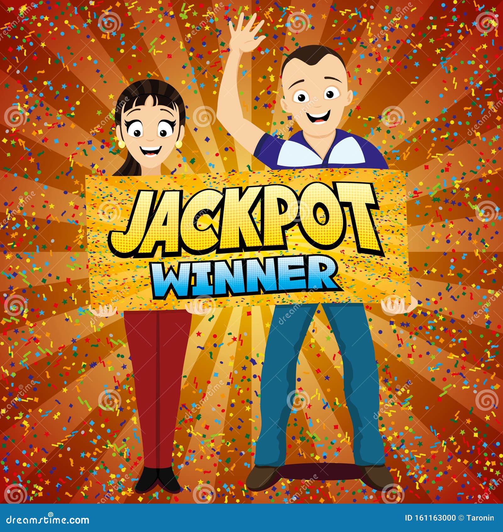 Jackpot Lottery Winner Red Banner. Stock Vector - Illustration of ...