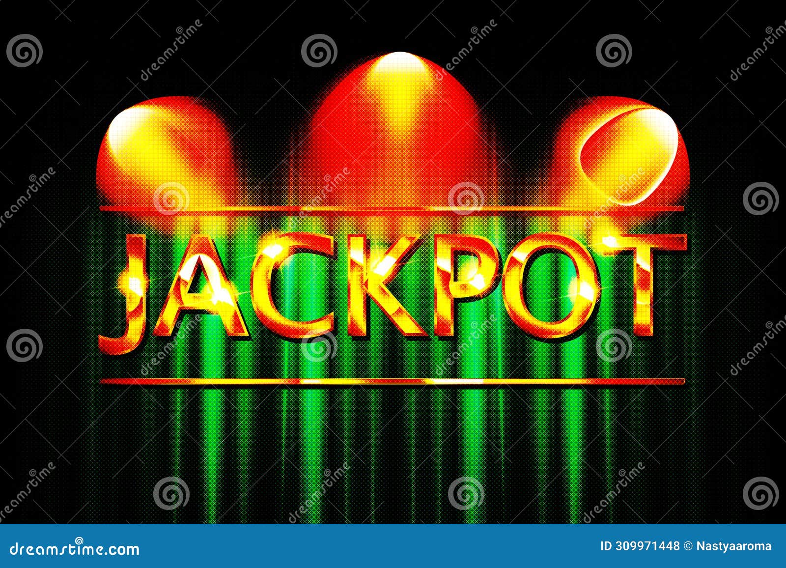 Jackpot Word on Banner with Green Curtains Stock Vector - Illustration ...
