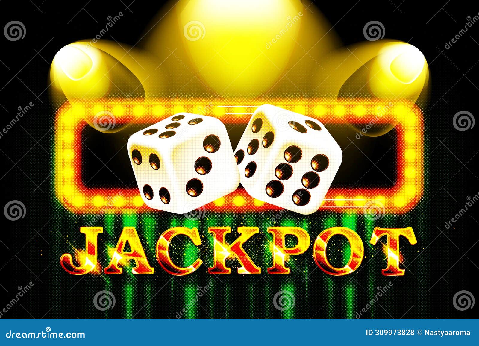 Jackpot Word on Banner with Green Curtains Stock Vector - Illustration ...
