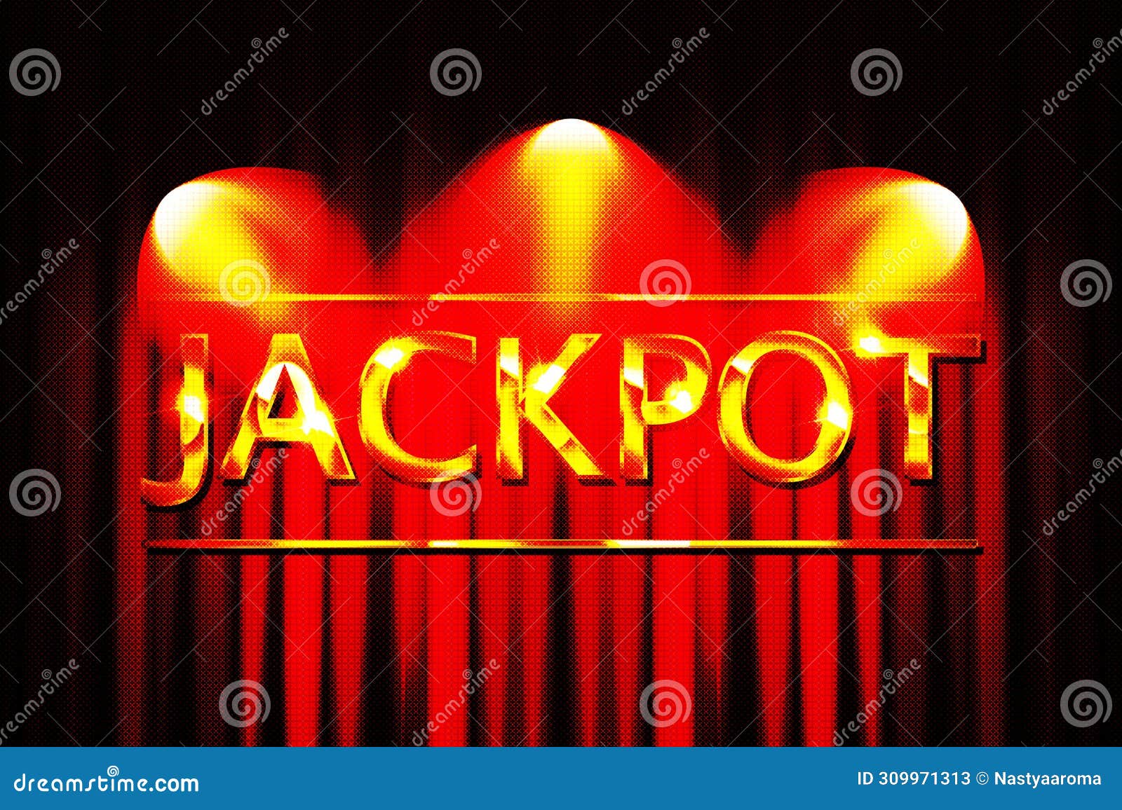 Jackpot Word on Banner with Red Curtains Stock Illustration ...