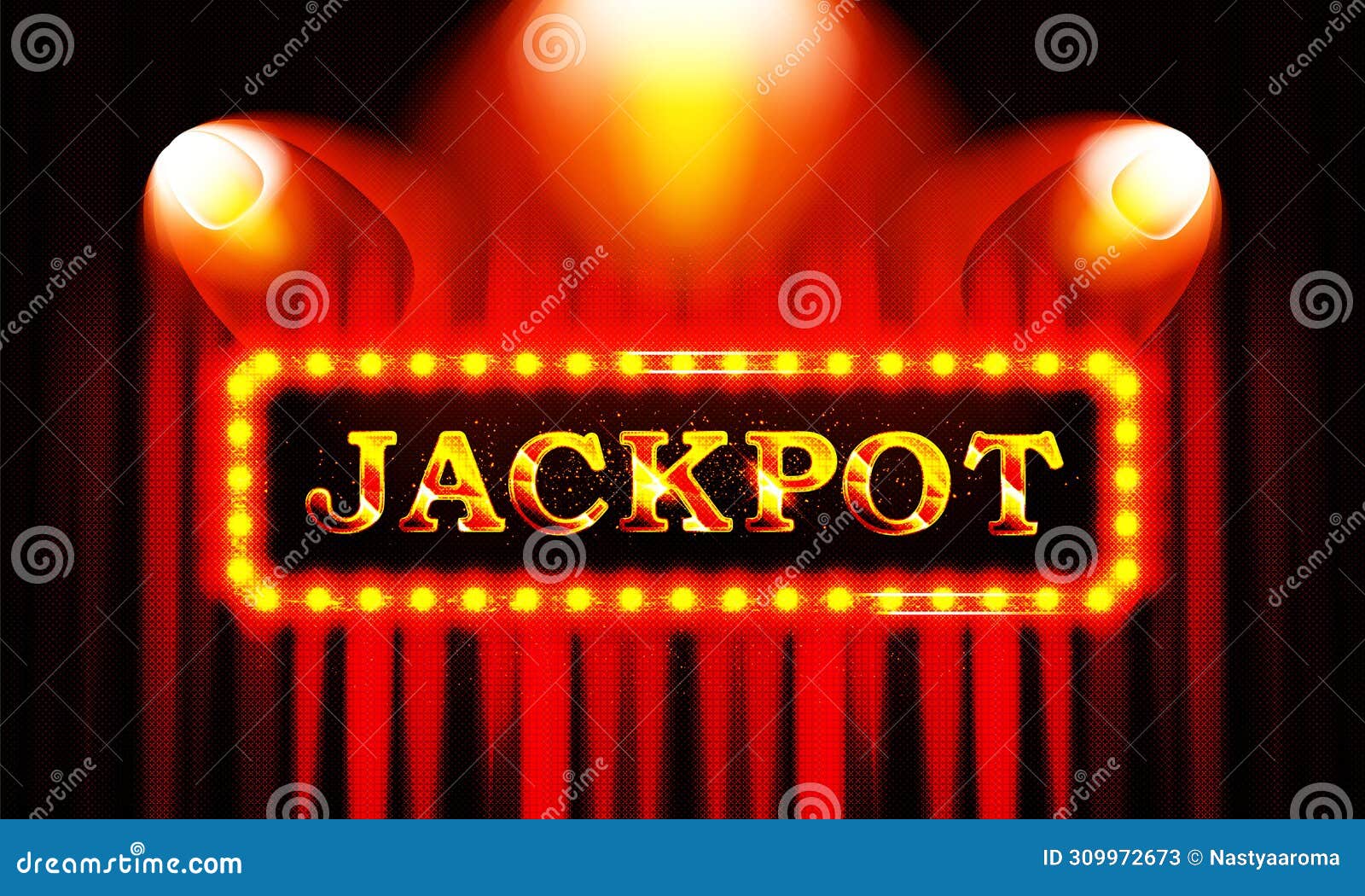 Jackpot Word on Banner with Red Curtains Stock Vector - Illustration of ...