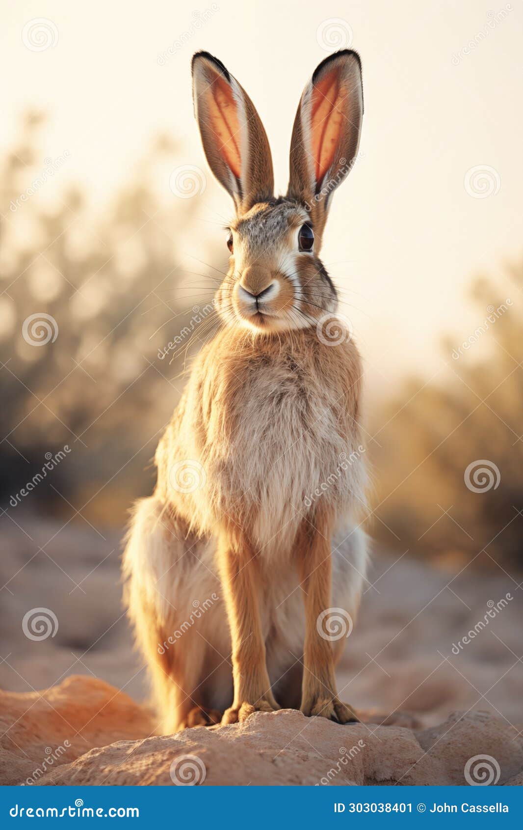 Desert Cottontail Rabbit Sylvilagus Audubonii. A Female Wild Desert ...
