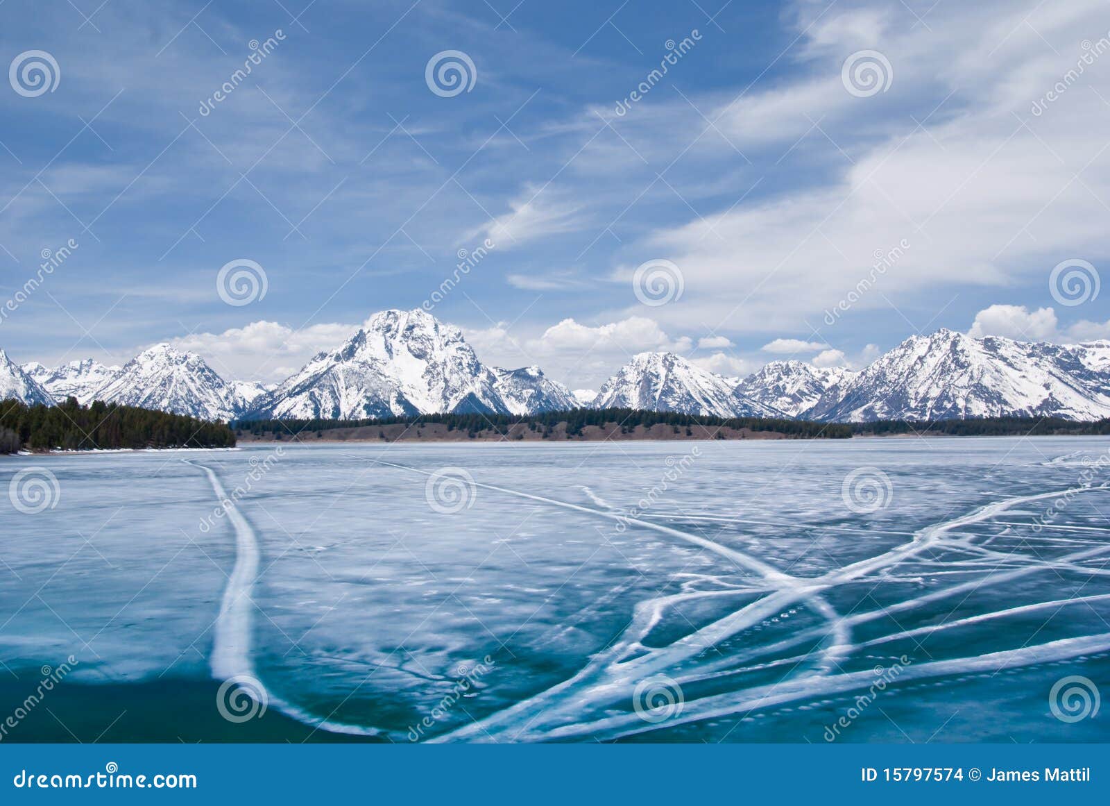 Jackson Lake in Winter stock photo. Image of teton, frozen - 15797574