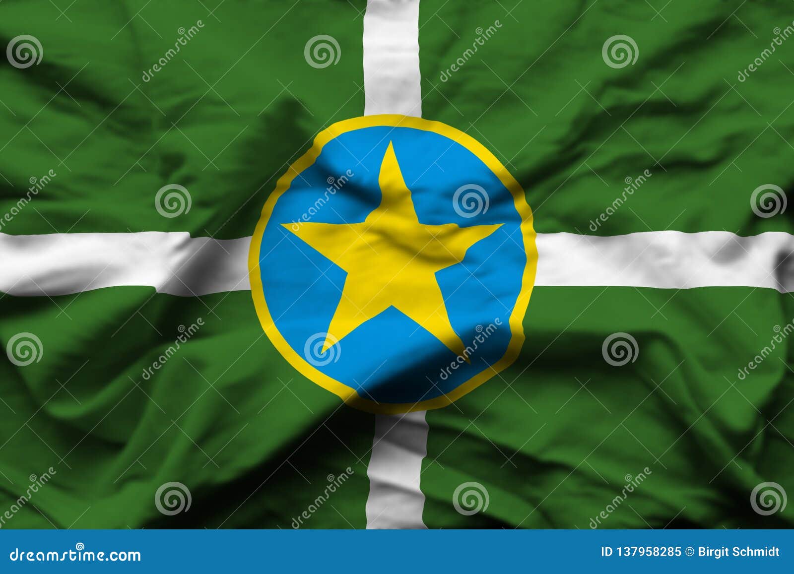 Jackson Mississippi Realistic Flag Illustration. Stock Illustration ...
