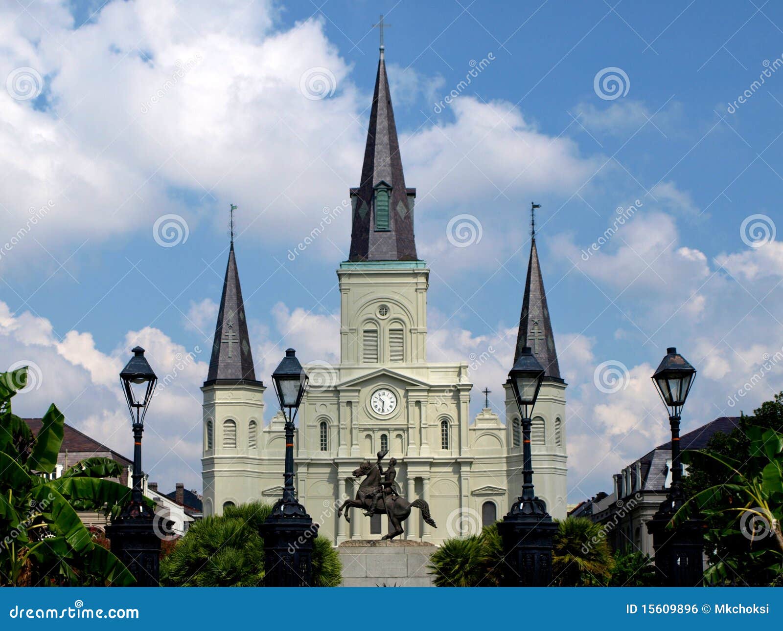 Jackson Square stock photo. Image of church, steeple - 15609896