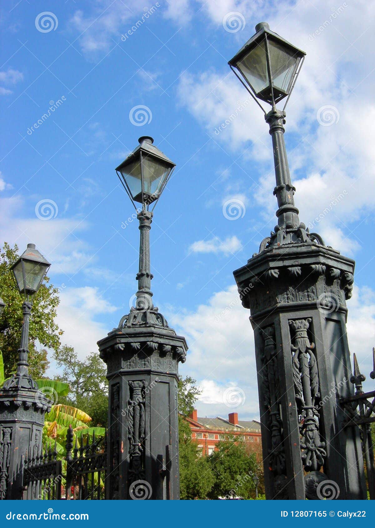 Jackson Square Lamp Posts stock image. Image of jackson - 12807165