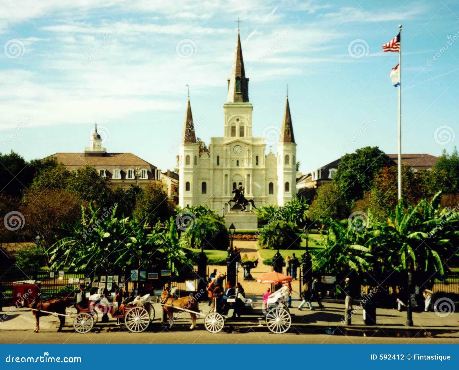Jackson Square, New Orleans Stock Photo - Image of buggy, building: 592412