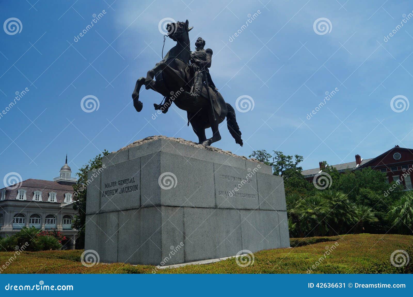 Jackson square stock image. Image of tree, jackson, statue - 42636631