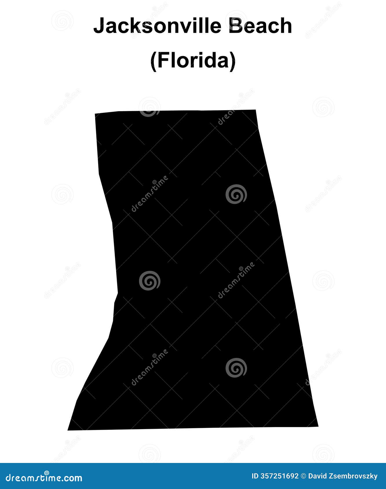 Jacksonville Beach Outline Map Vector Illustration | CartoonDealer.com ...