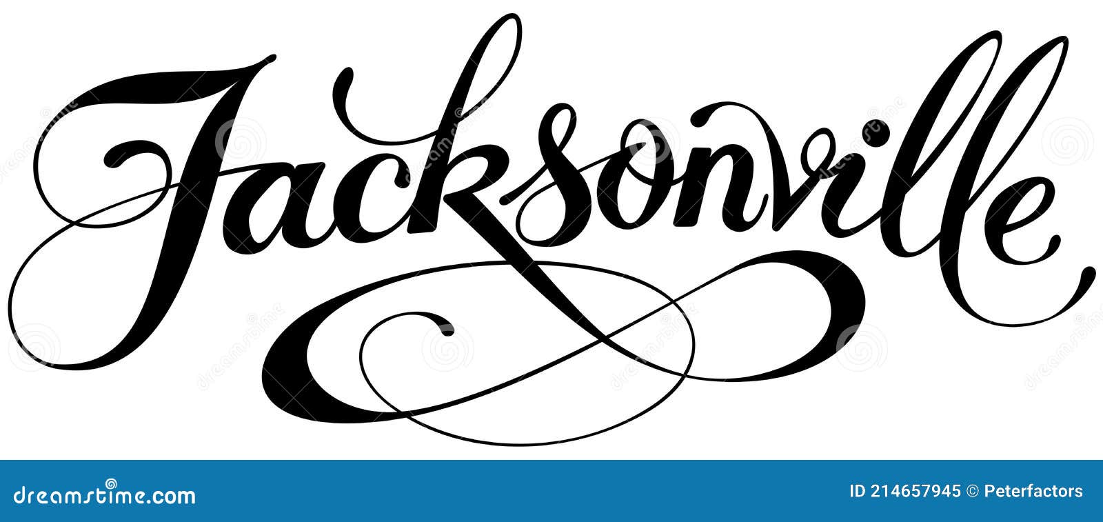 Jacksonville - Custom Calligraphy Text Stock Vector - Illustration of ...
