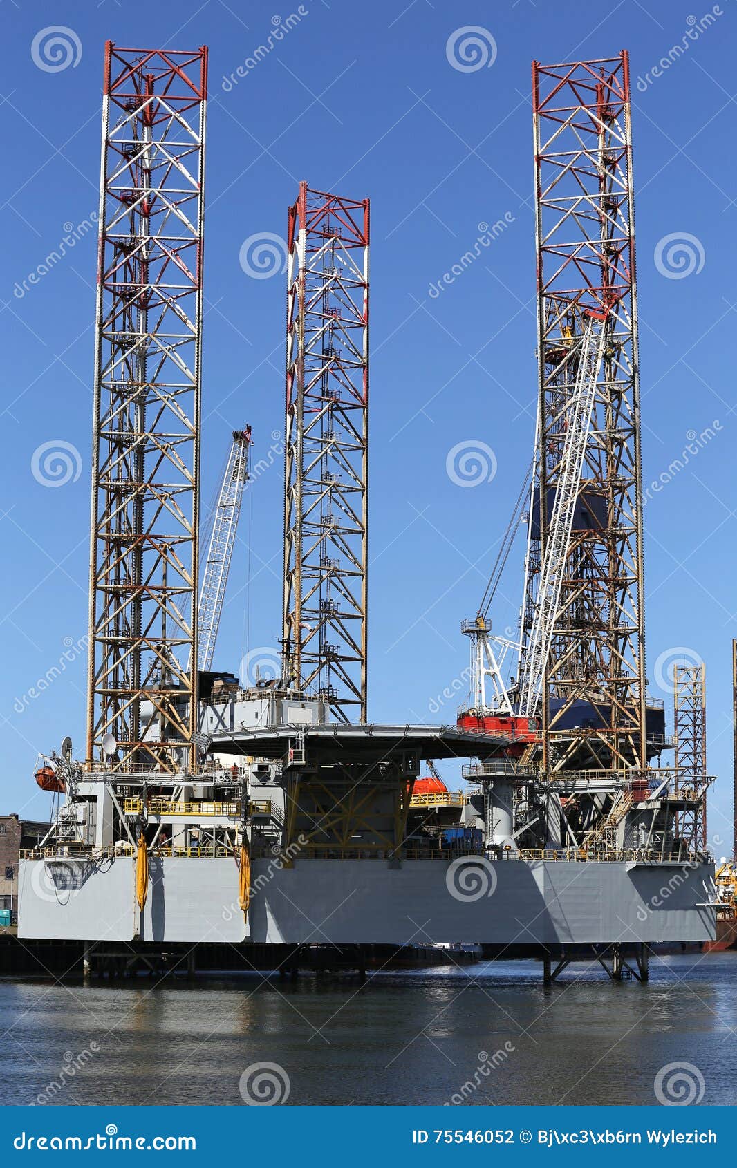 Jackup rig stock photo. Image of drilling, energy, seagoing - 75546052