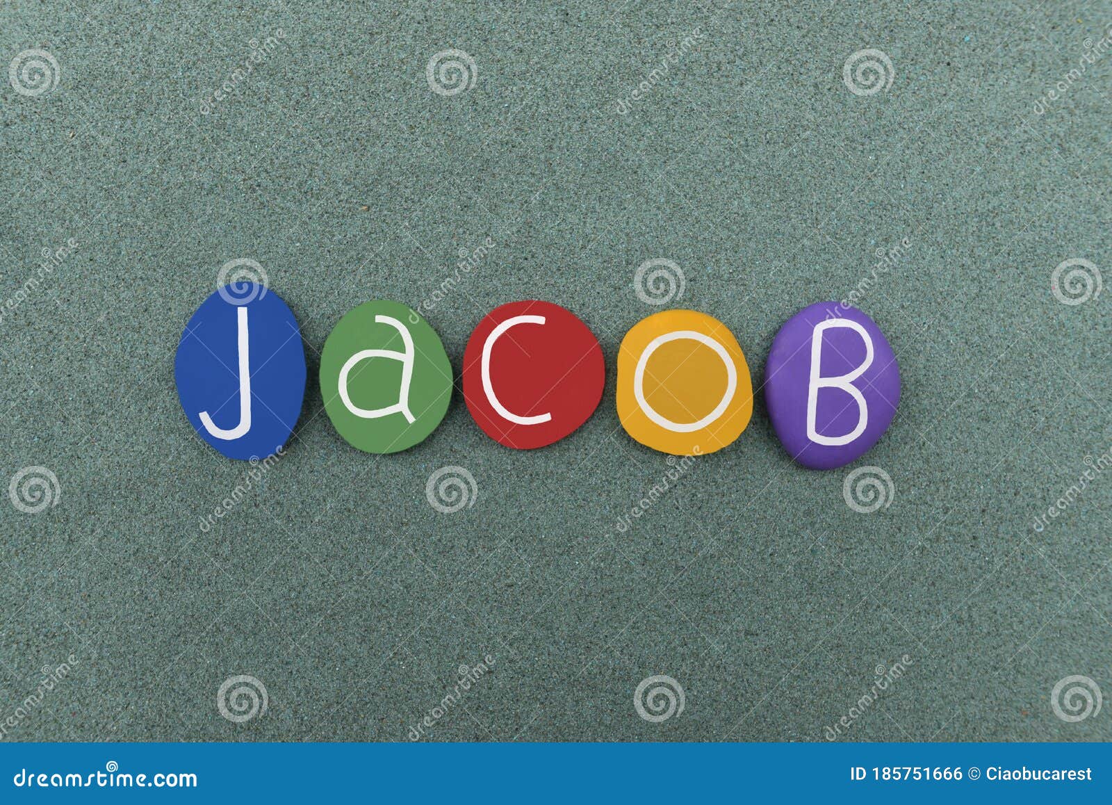 Jacob, Masculine Given Name Composed with Multi Colored Stone Letters ...