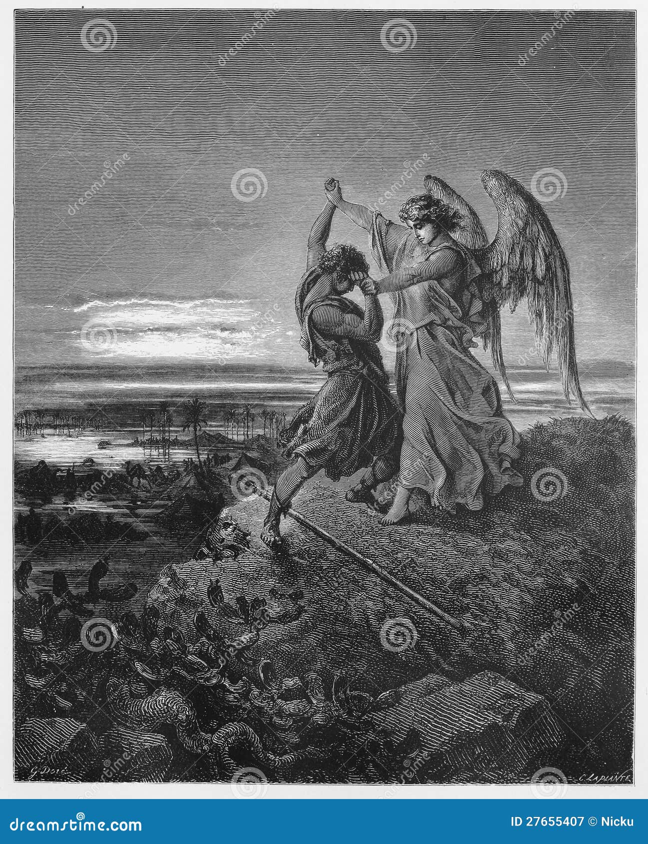 Jacob Wrestles with the Angel Editorial Photography - Illustration of ...