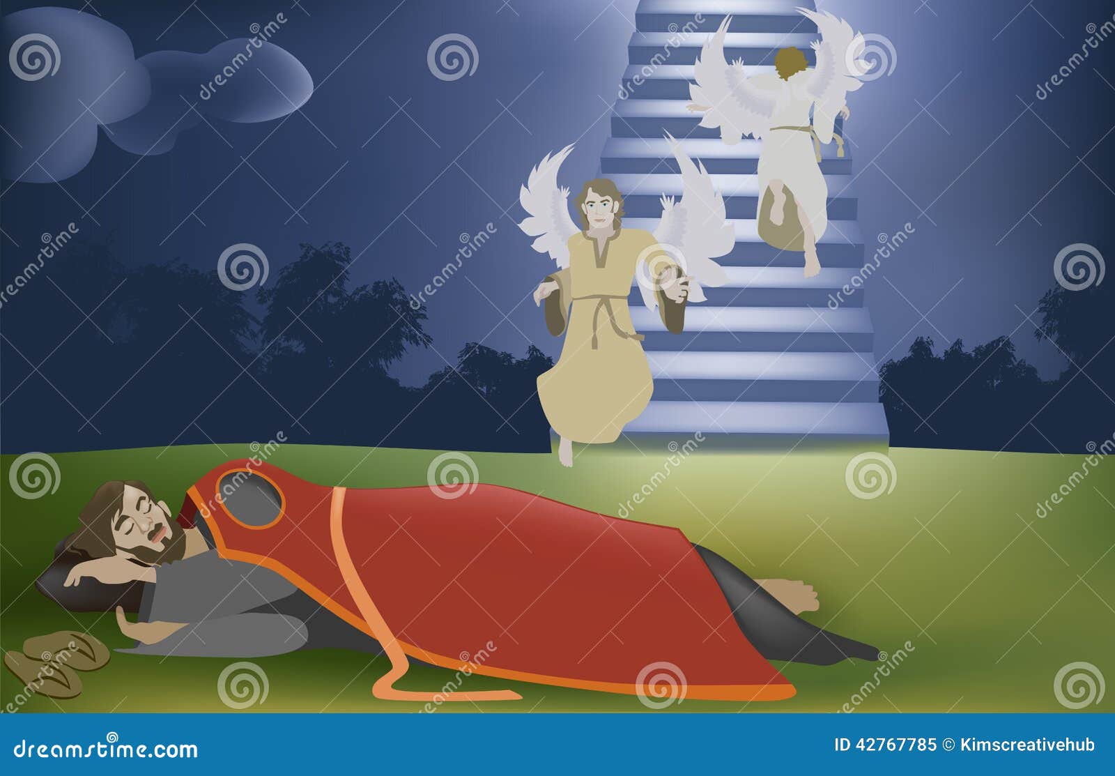 Jacobs Dream stock illustration. Illustration of rock - 42767785