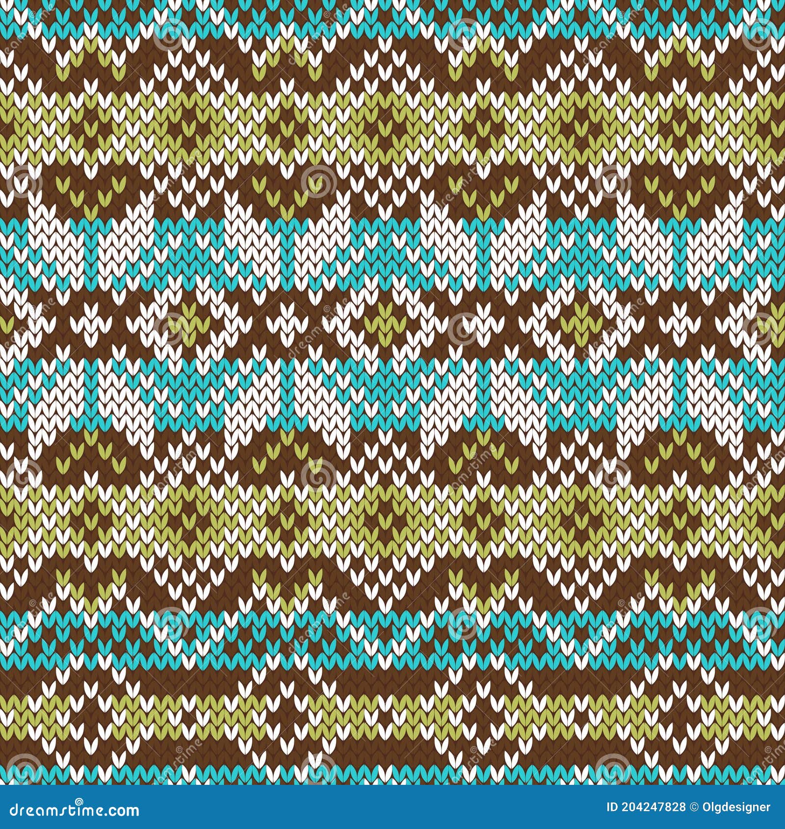 Jacquard Fair Isle Knitted Seamless Pattern Stock Vector - Illustration ...