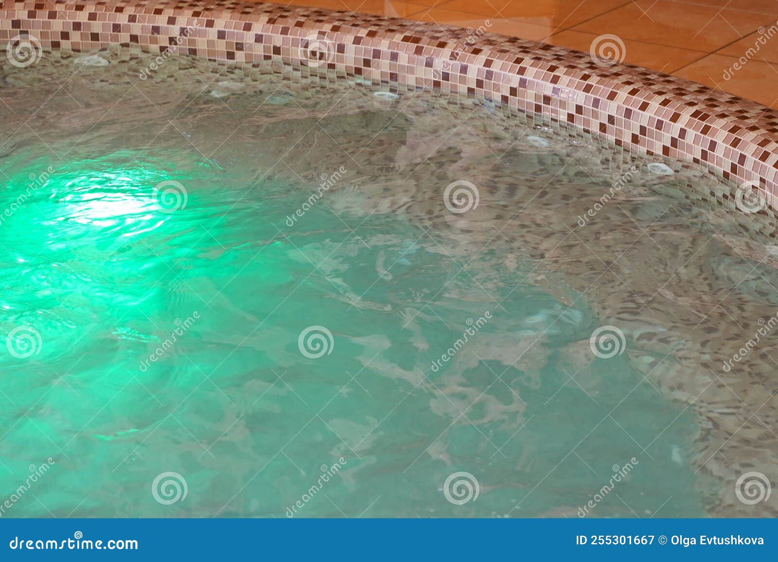 Jacuzzi Bath with Hot Water and a Jet of Water with Bubbles with a ...