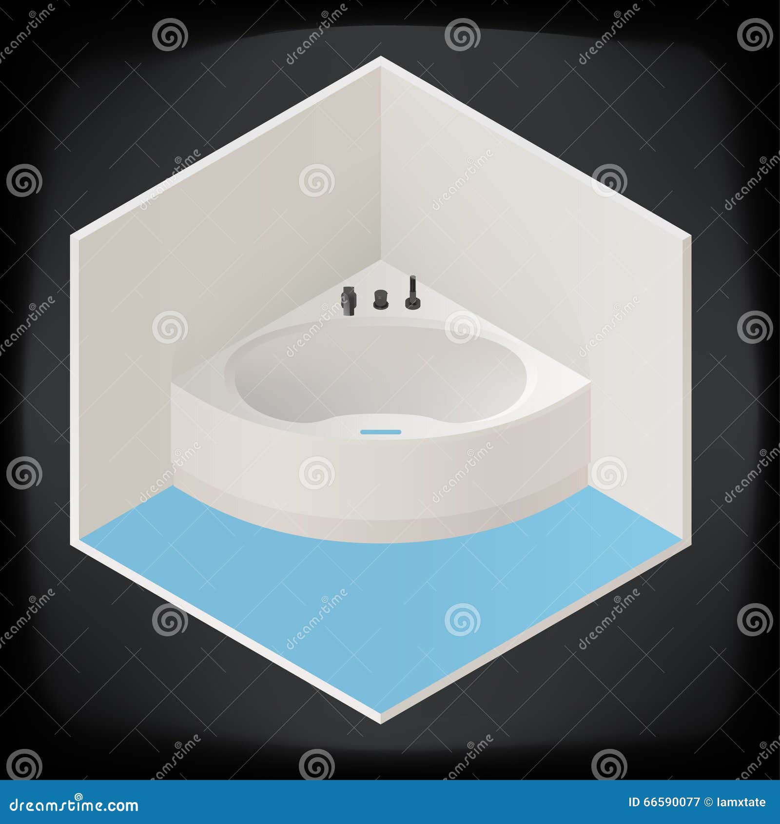 Jacuzzi Corner Bath Isometric Cartoon Vector | CartoonDealer.com #66590077