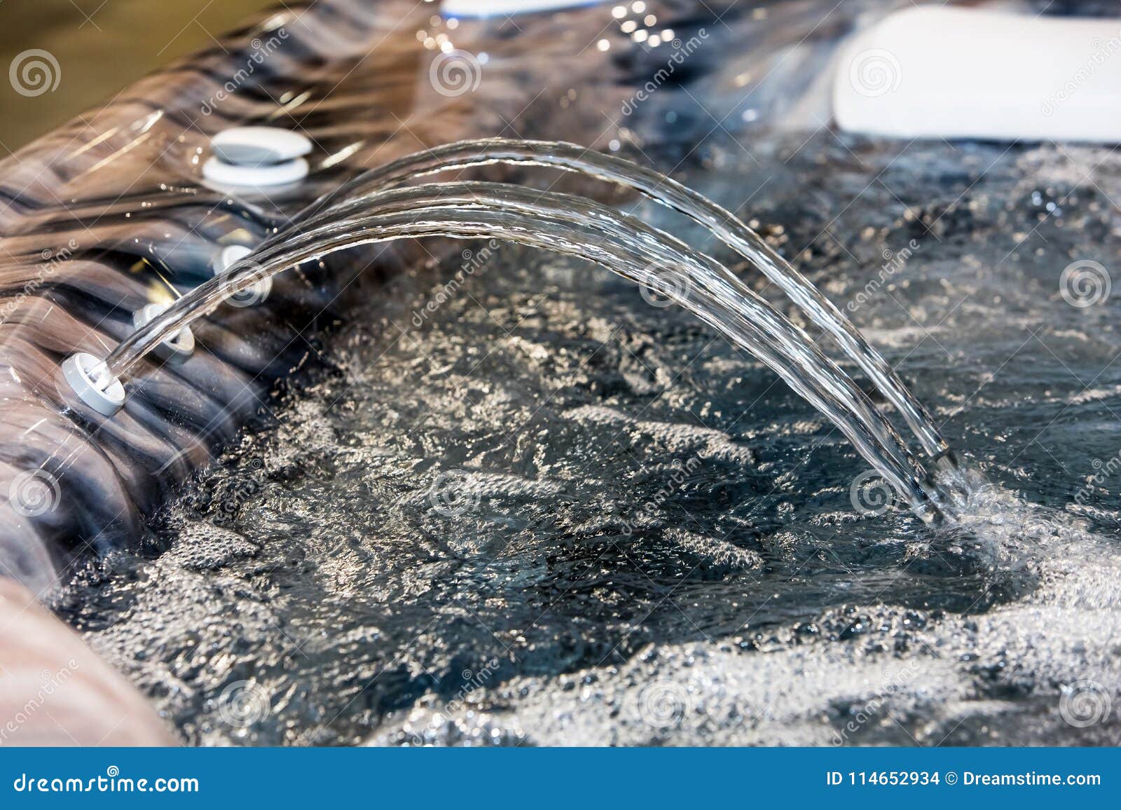 Jacuzzi Jet of Blue Water with Bubbles Stock Photo - Image of drink ...