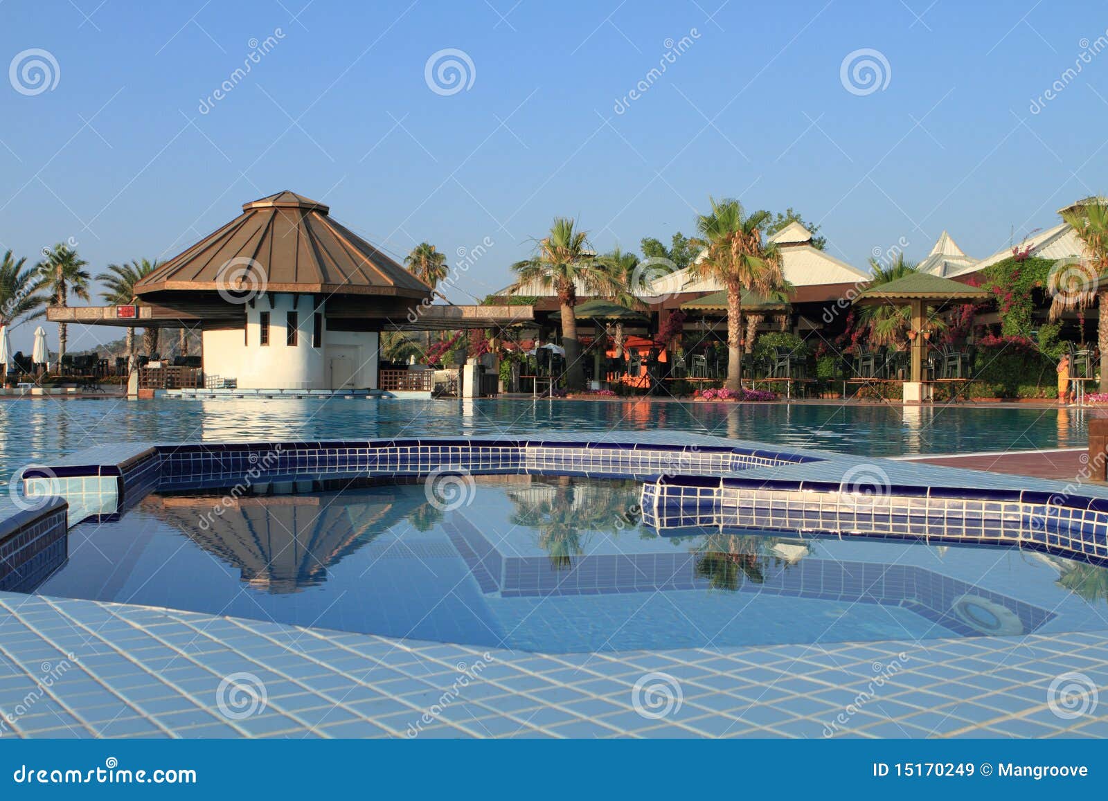 Jacuzzi and Pool in a Resort Stock Image - Image of restaurant, jacuzzi ...