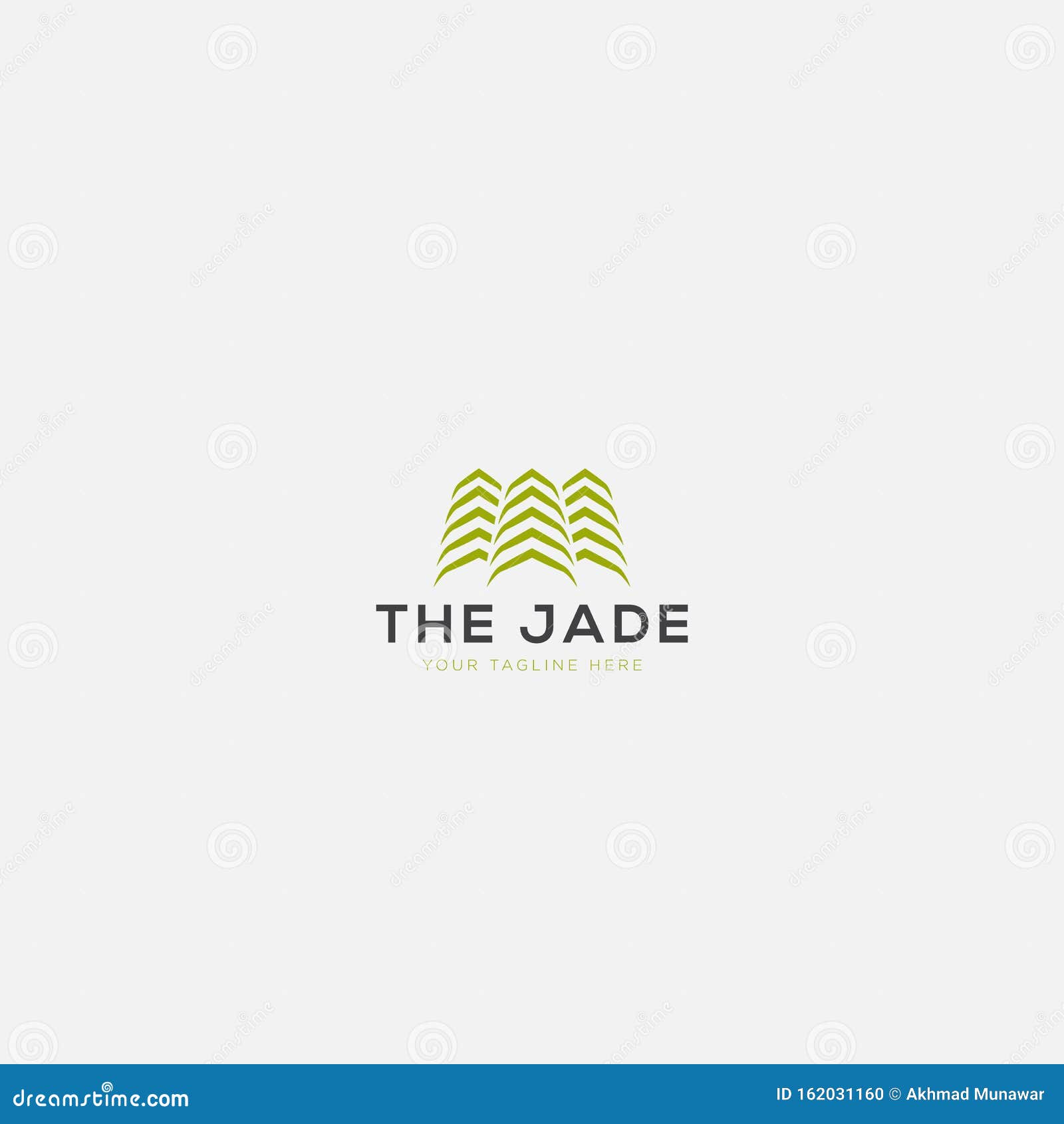 The Jade Apartment Logo Design with 3 Trees Logo Stock Vector ...