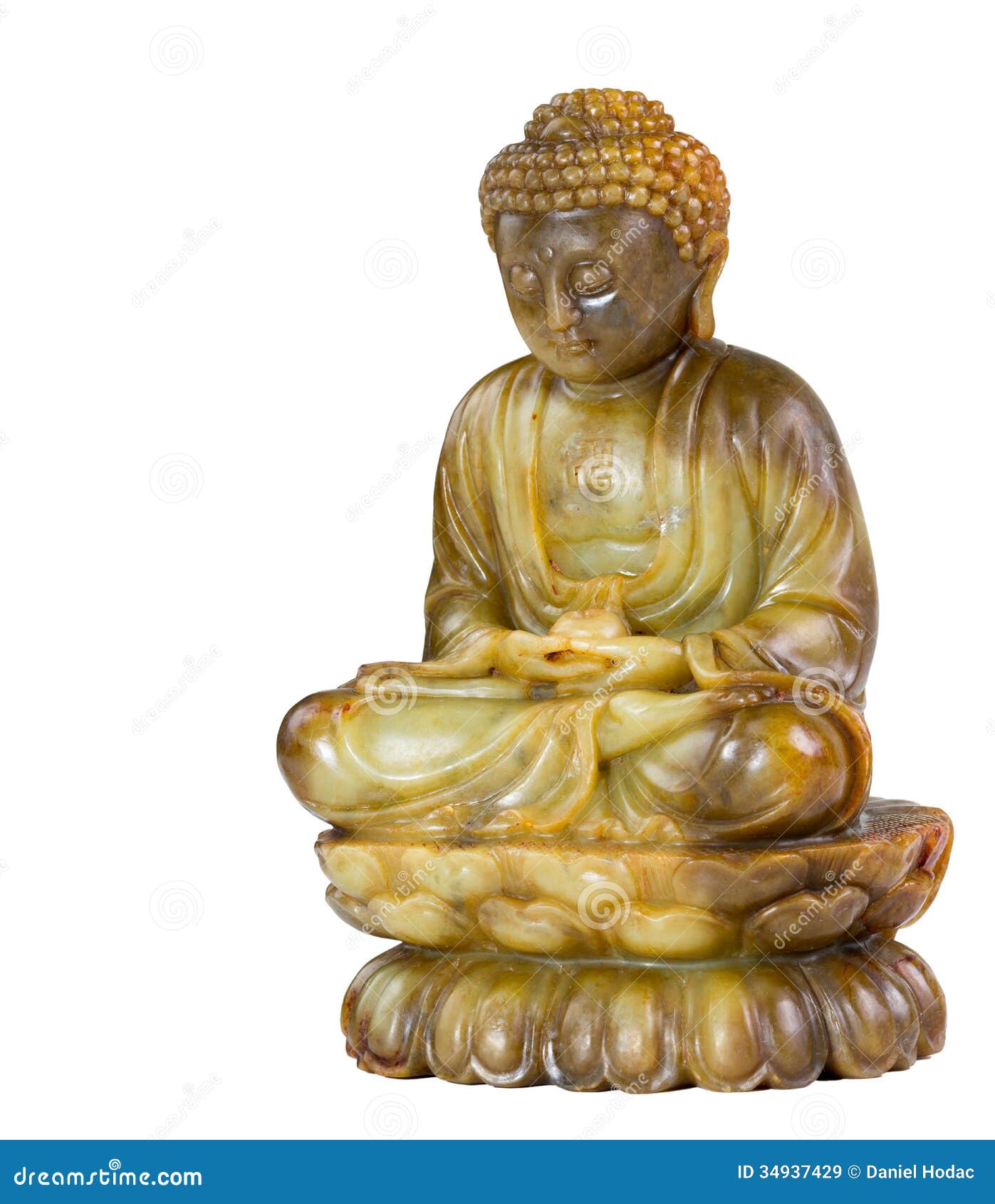 Jade Buddha Meditation Statue Isolated Stock Image - Image of ...