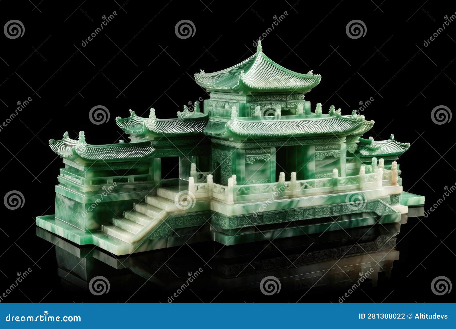Jade Carving Of Ancient Chinese Architecture Stock Photography ...