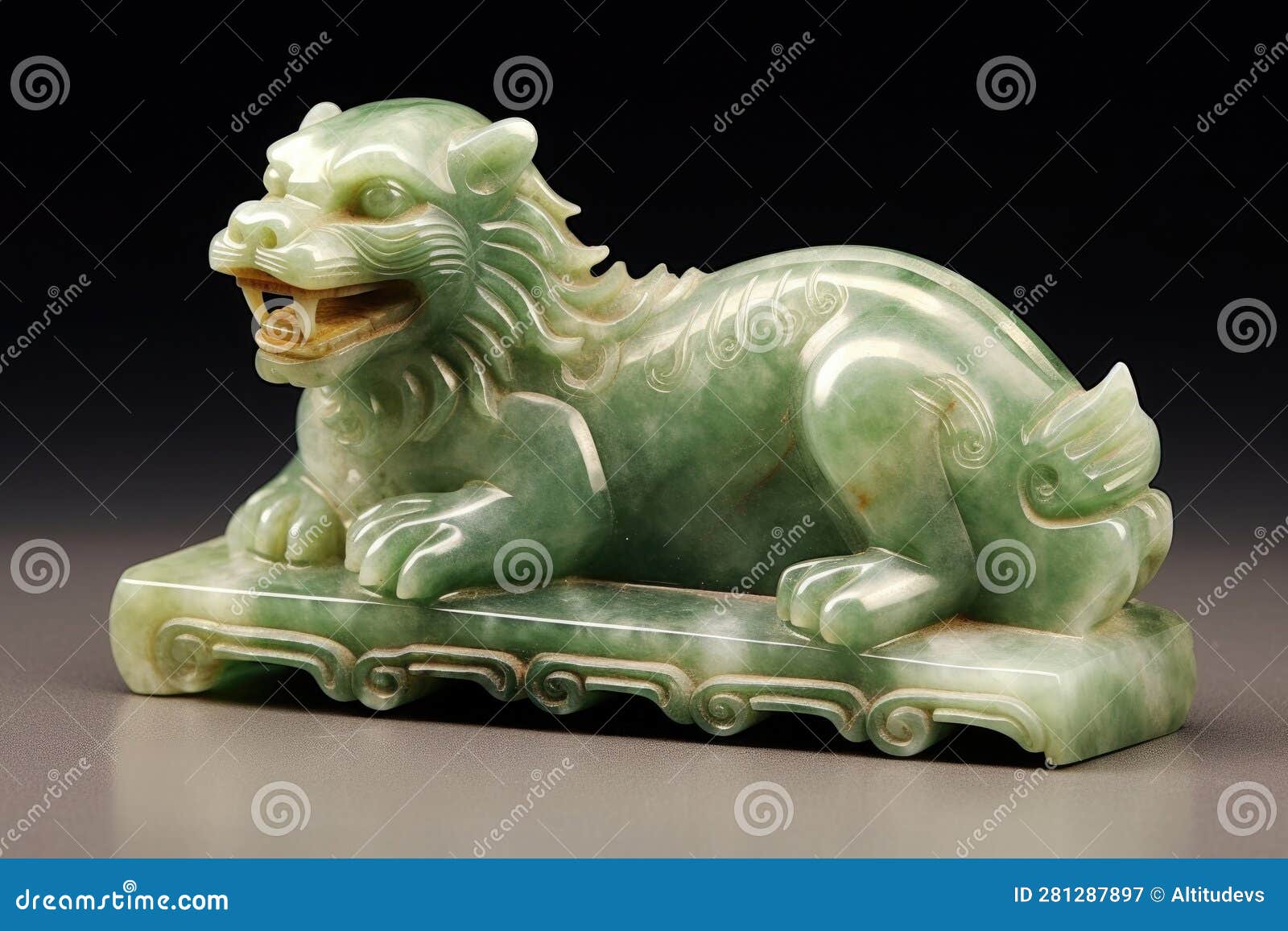 Jade Carving of Chinese Mythical Creature Stock Illustration ...