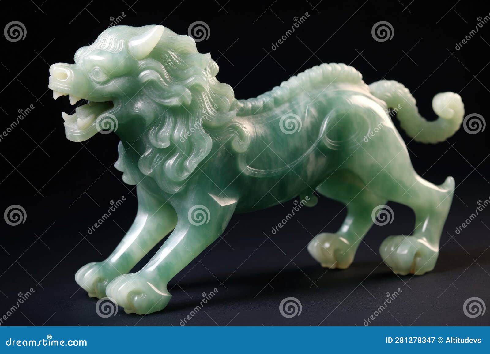 Jade Carving of Mythical Chinese Creature Qilin Stock Illustration ...