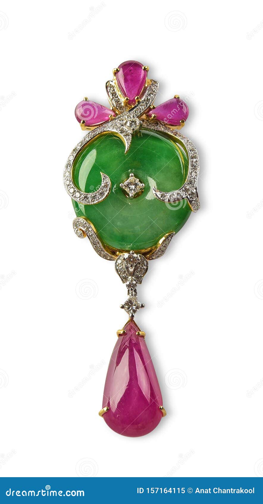 Jade Pendant Joyas, Joyas De Ruby Aisladas En Fondo Blanco Imagen de ...