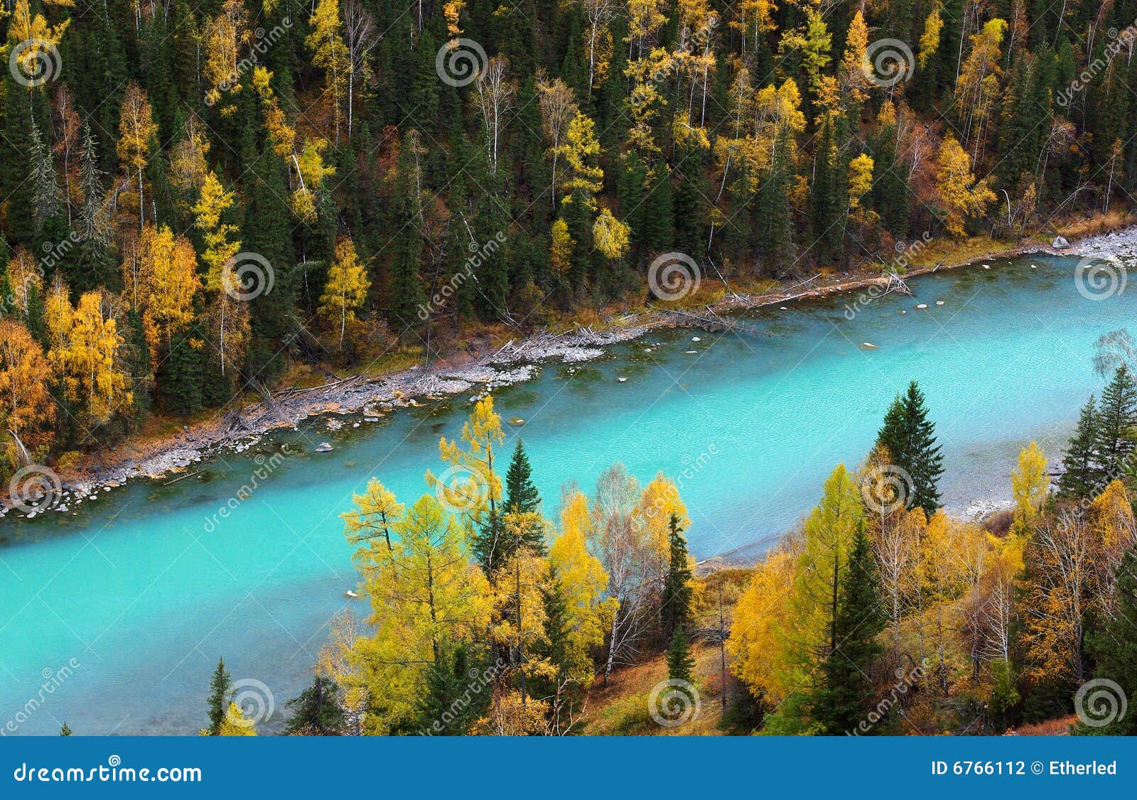 Jade river stock photo. Image of autumn, birch, china - 6766112