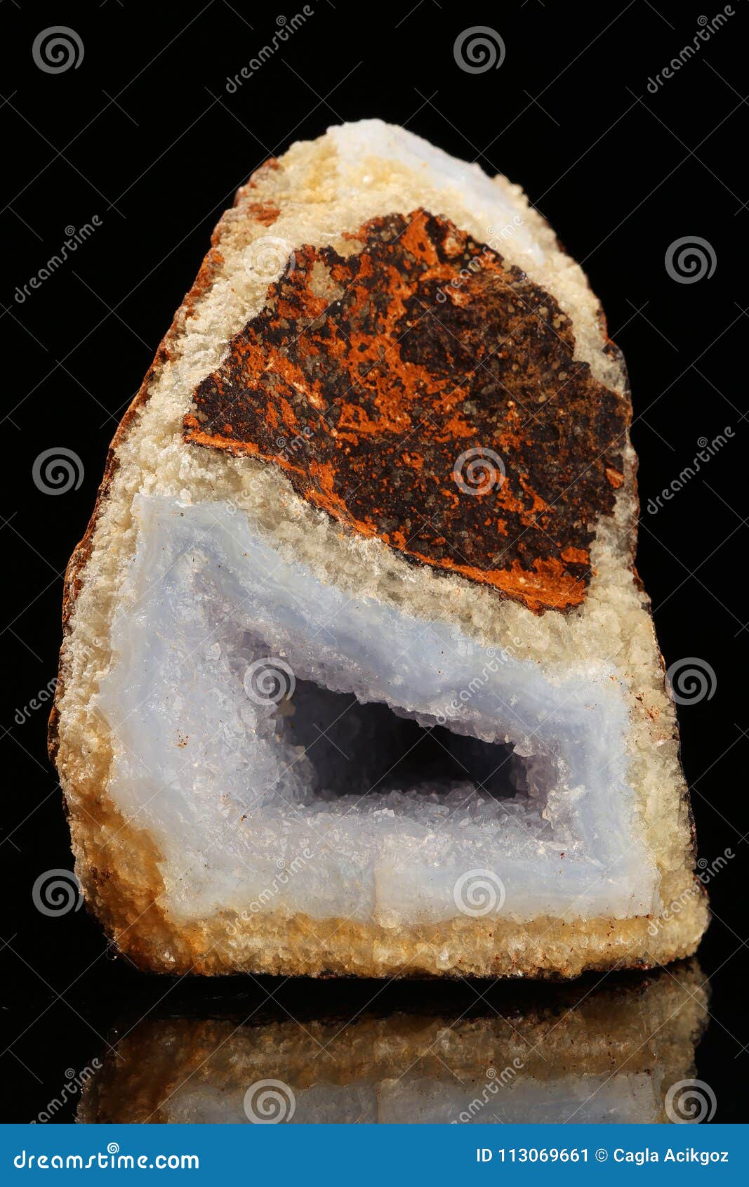 Jadeite Mineral Stone Close Up with Reflection on Black Surface ...
