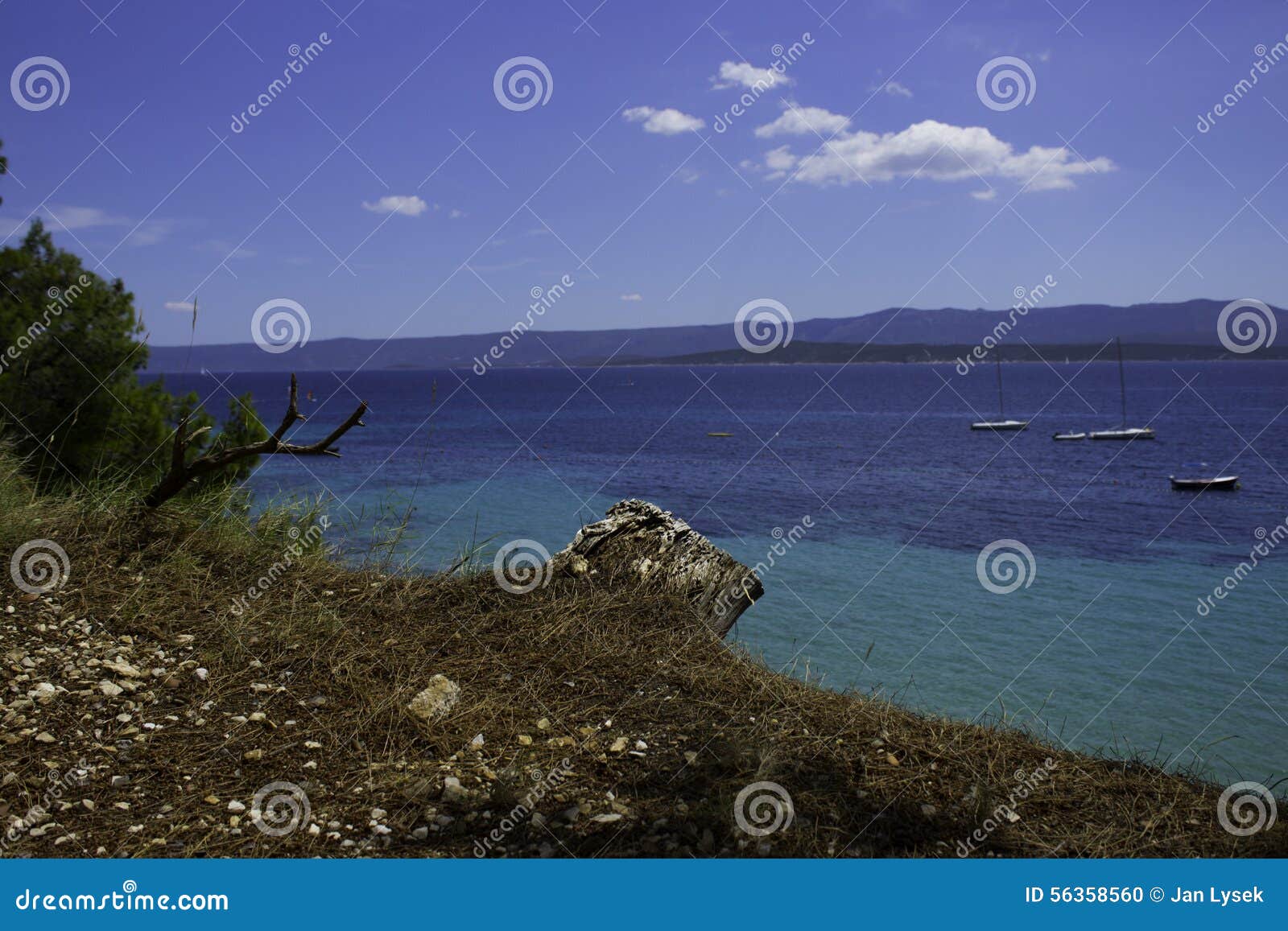 Jadran sea stock photo. Image of brac, wood, ship, croatia - 56358560