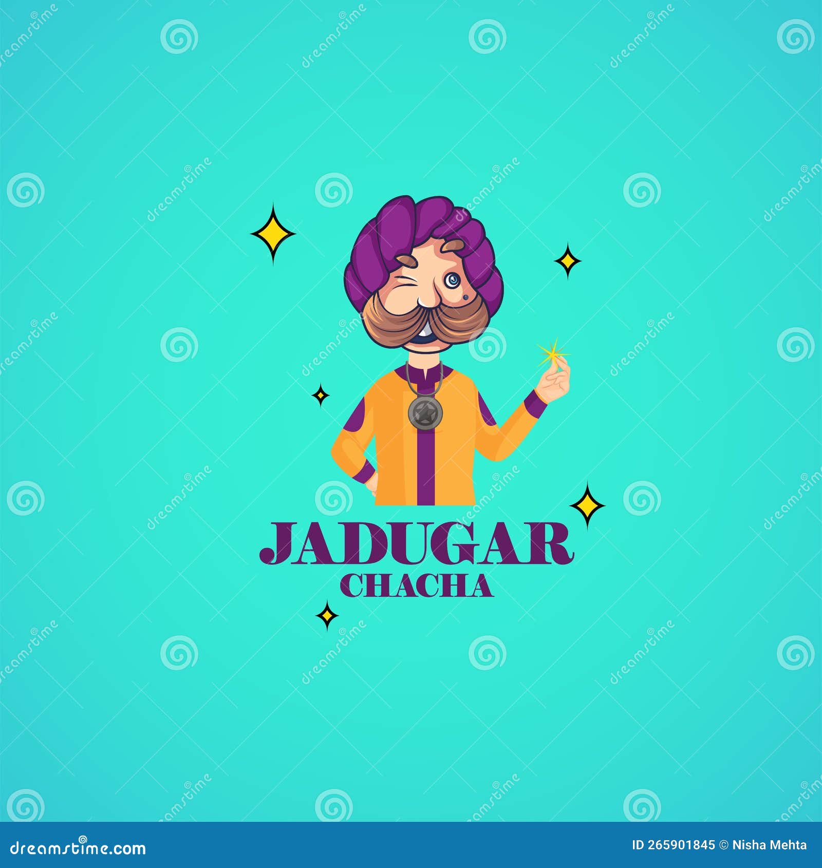 Jadugar Chacha Vector Mascot Logo | CartoonDealer.com #265901845