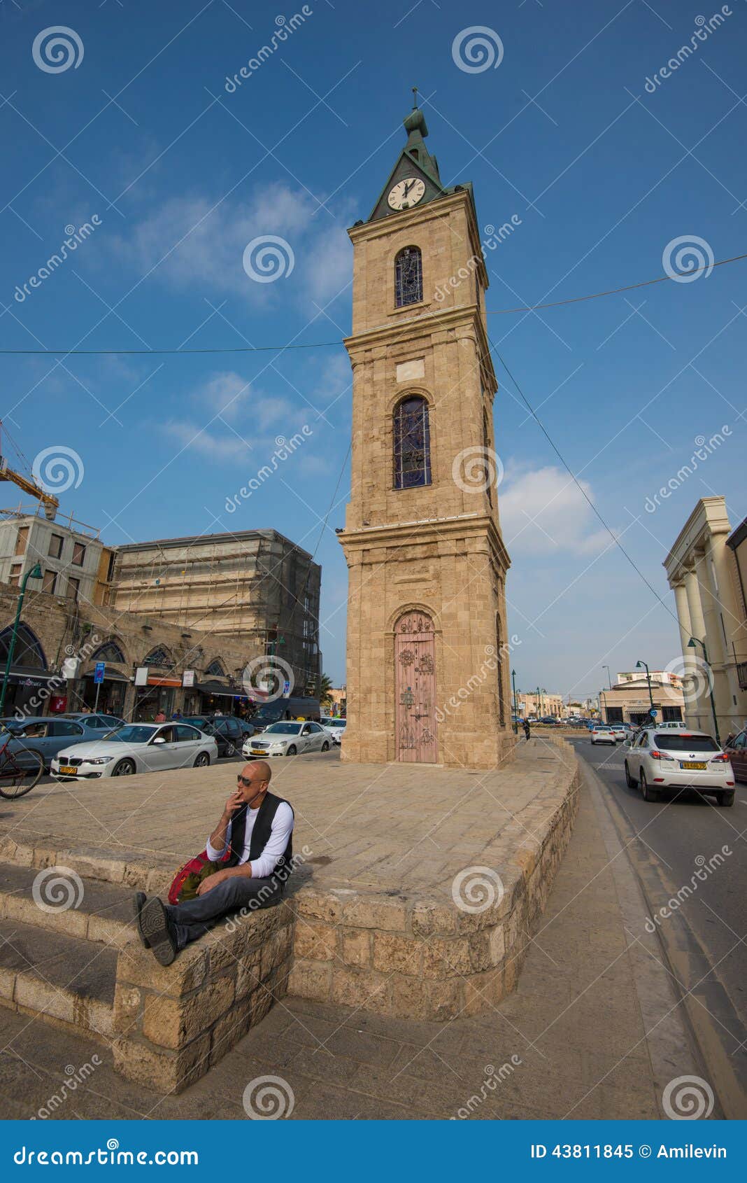 Jaffa clock tower editorial image. Image of tower, plaza - 43811845