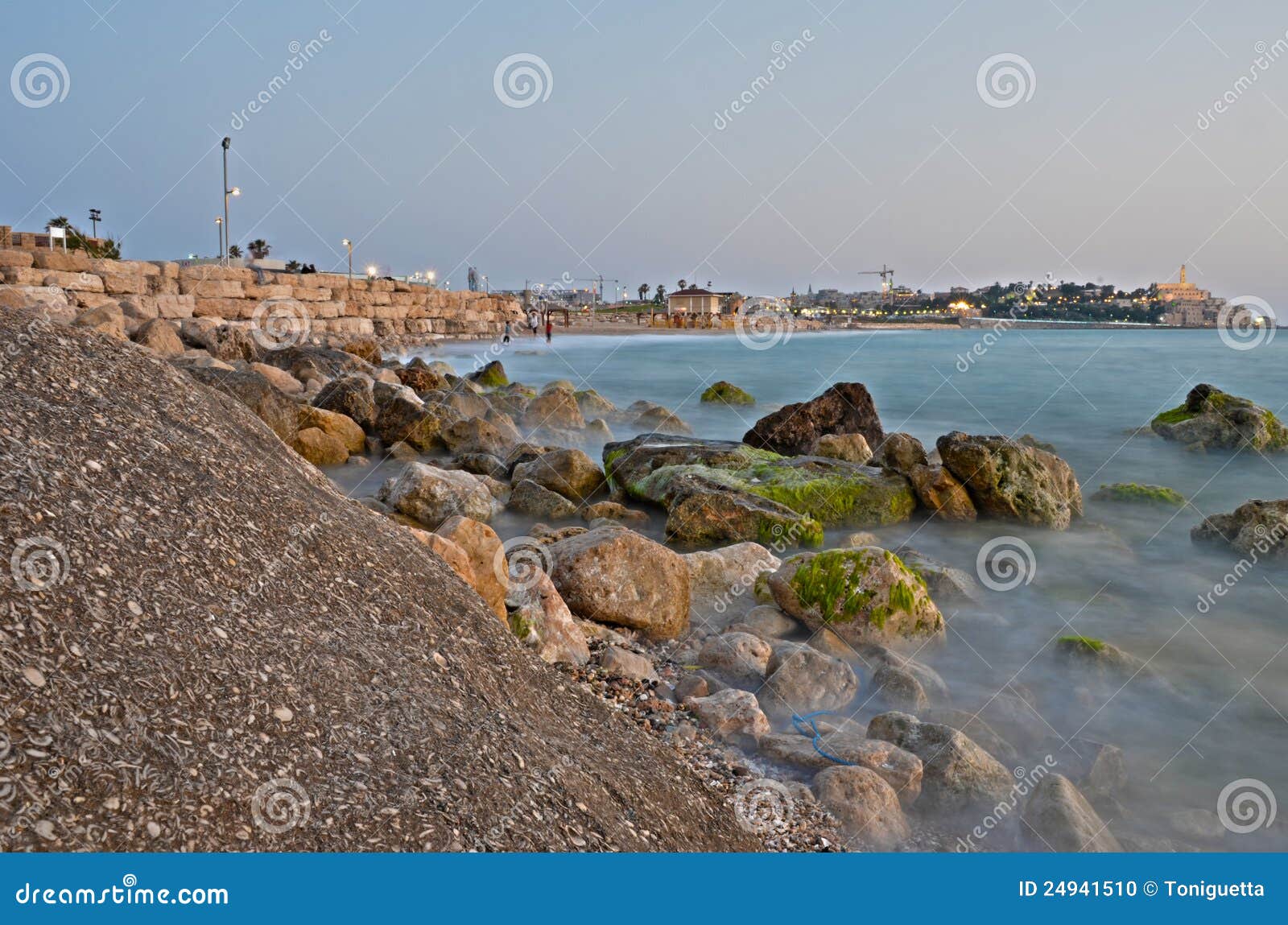 Jaffa coast line stock photo. Image of rocks, long, port - 24941510