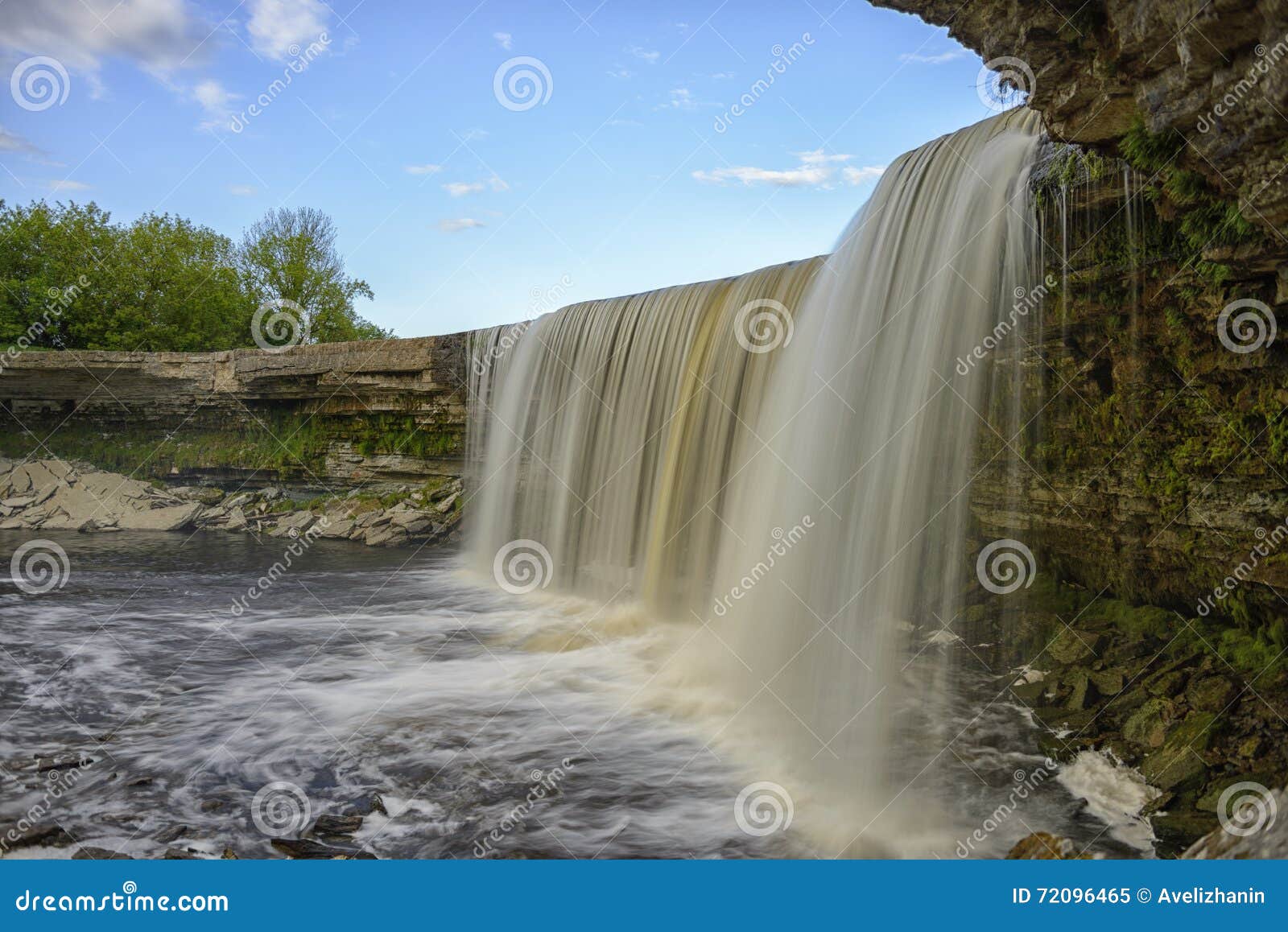 Jagala Waterfall Long Exposure Stock Image - Image of jagala, green ...