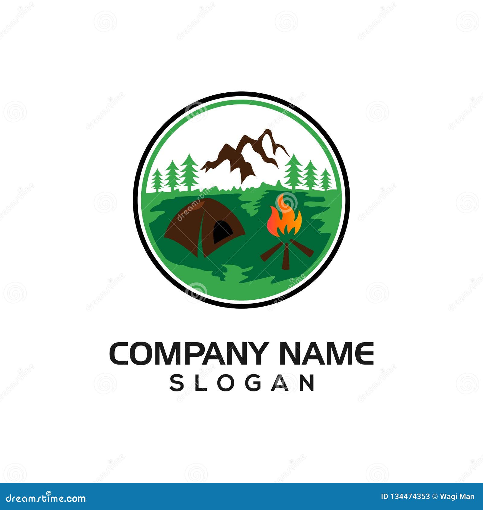 Outdoor Landscape Design for the Graphic Icon of the Campsite Logo Icon ...