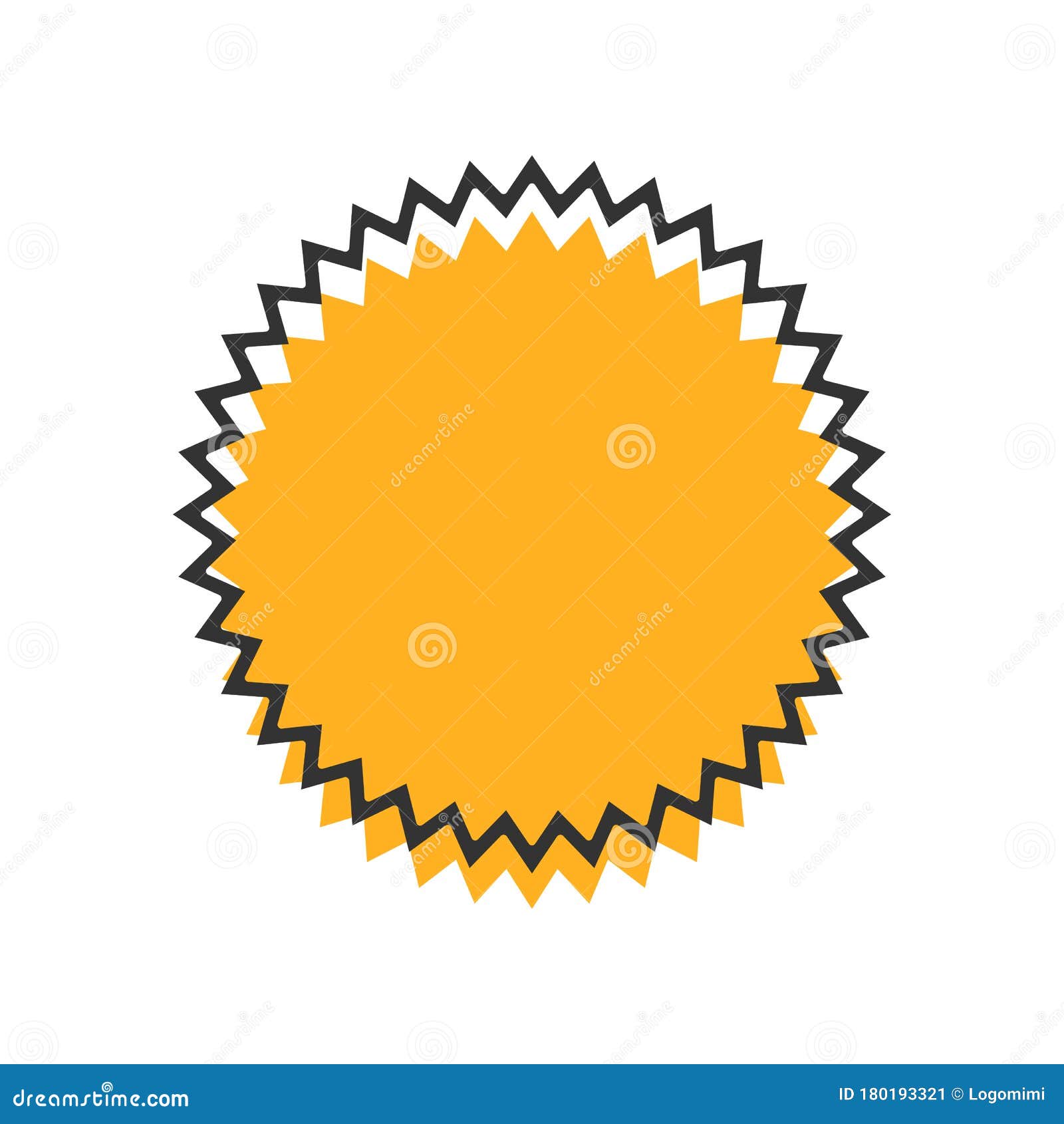 Jagged Circle Background, Abstract Starburst Border Illustration ...