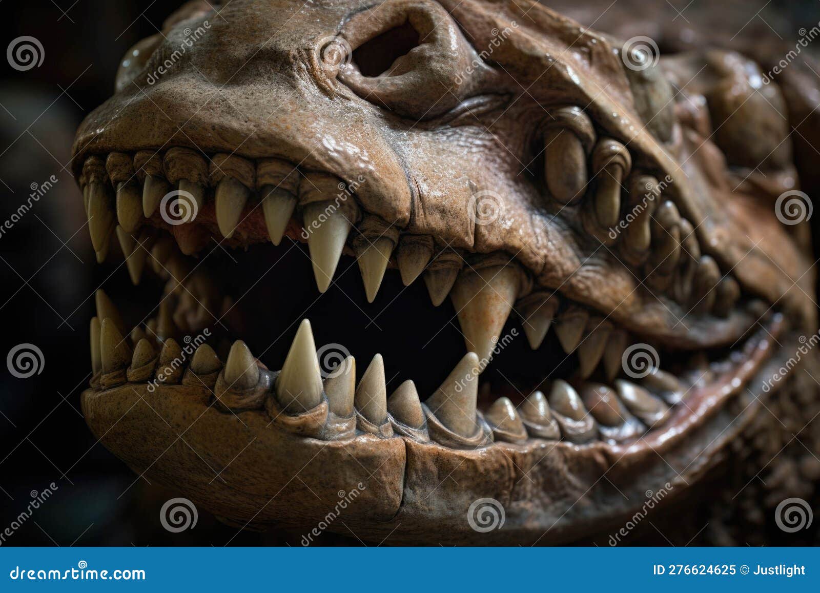 Jagged and Curved Rows of Formidable Teeth and an Impressive Jaw. AI ...