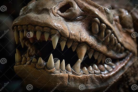 Jagged and Curved Rows of Formidable Teeth and an Impressive Jaw. AI ...