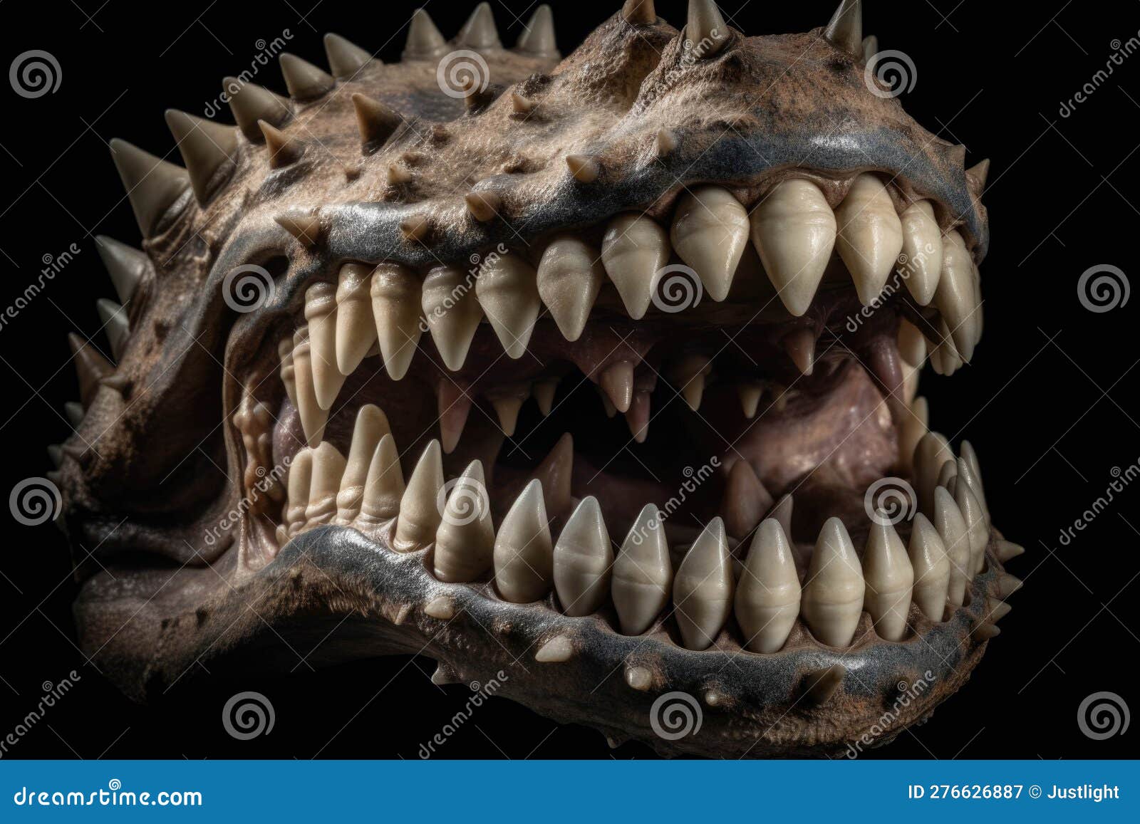Jagged and Curved Rows of Formidable Teeth and an Impressive Jaw. AI ...