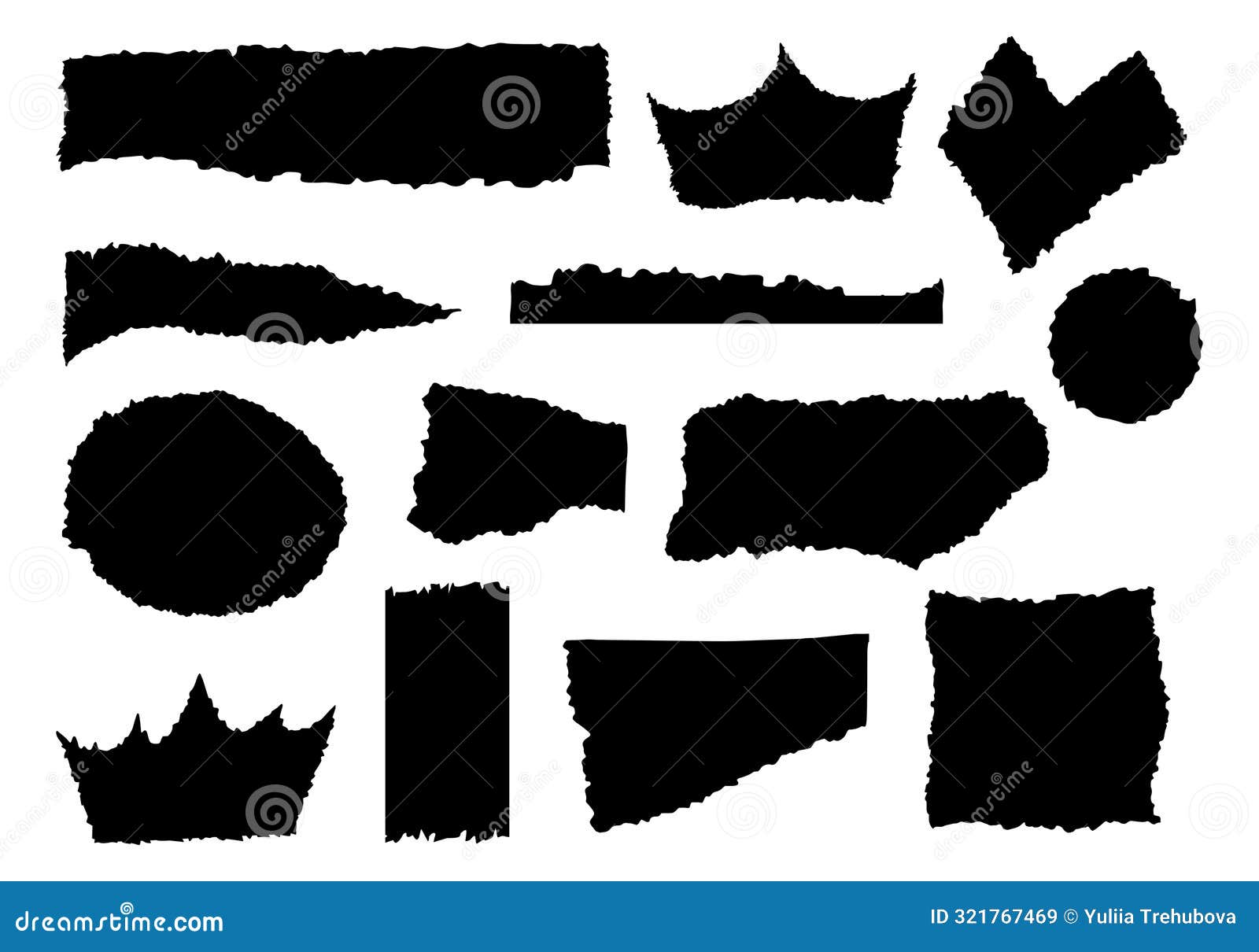Jagged Edge Rectangle Shapes, Frames. Torn Paper Cut Piece Collection ...